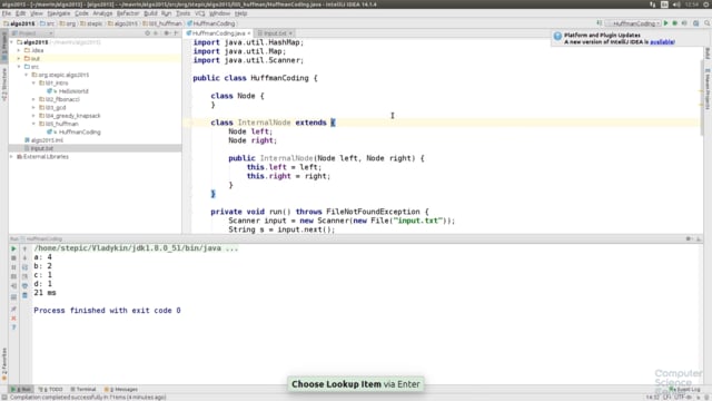 Практика на Java: Коды Хаффмана — Шаг 1 — Stepik
